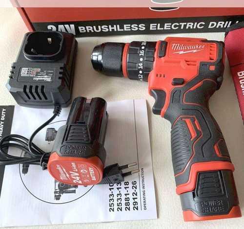 Шуруповерт ударный бесщеточный Milwaukee 24V