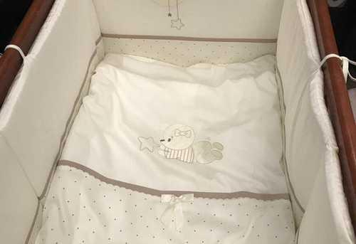 Комплект постельного белья с бортиками в кроватку