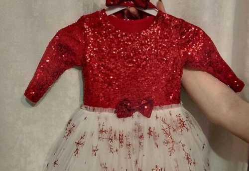 Платье для девочки красное