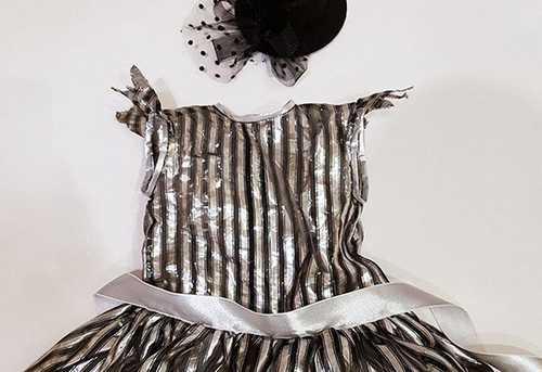 Платье костюм Снежинки со шляпкой р.98-110