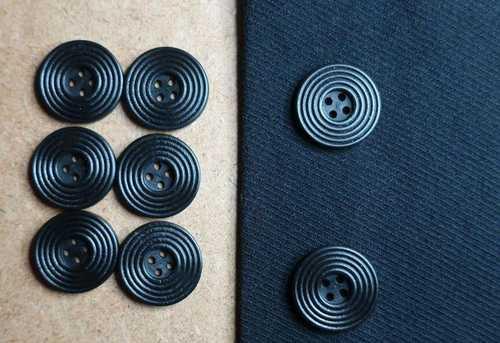 Пуговицы деревянные для одежды, 28 мм, черные, рыж