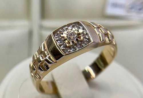 Золотой перстень 585 пробы с камнями Золото (9 мая