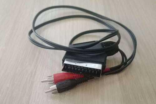 Шнур кабель скарт - тюльпаны Scart - 2 RCA 0.6 м