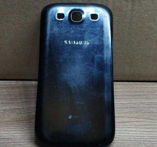 Samsung Galaxy S3 Duos. Задняя крышка. Ориг. Синяя