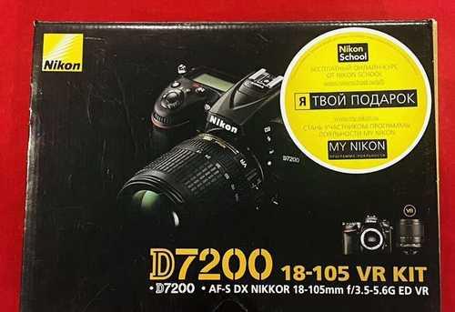 Nikon d7200 kit 18-105mm новый