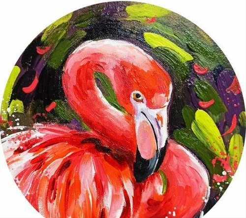 Картина фламинго масло холст живопись