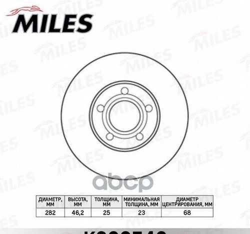Диск тормозной передний D282мм. VW passat 1.6-2