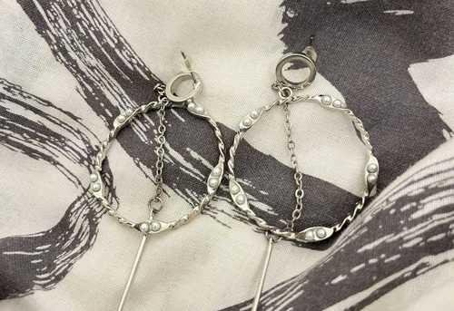 Серебряные серьги висюльки