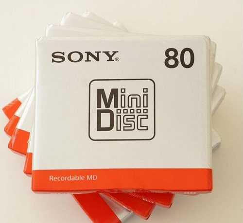 MD Sony 80 мин. Минидиск лот 5 шт MDW80T