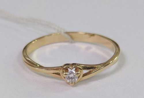 Золотое кольцо с бриллиантом (20630)