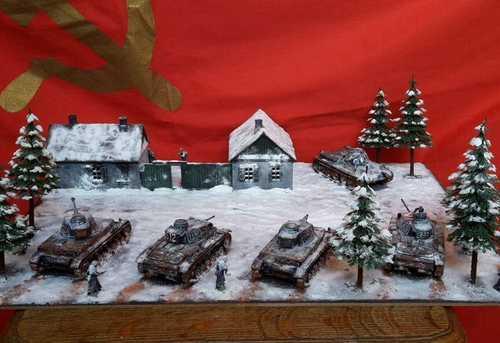 Панорама Танковый бой. Зима 1941. Солдатики Танки
