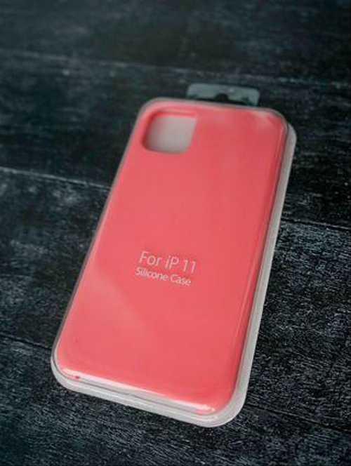 Чехол на iPhone 11 silicon case коралловый