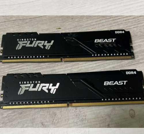 Оперативная память ddr4 16gb kingston fury (2*8gb)