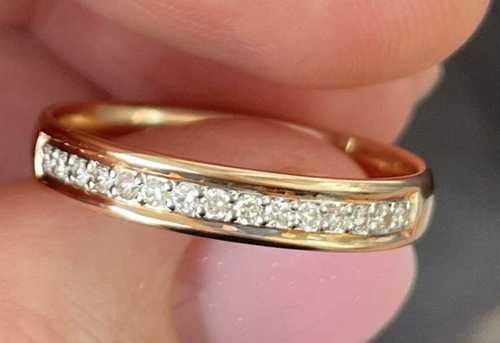 Золотое кольцо дорожка с бриллиантами