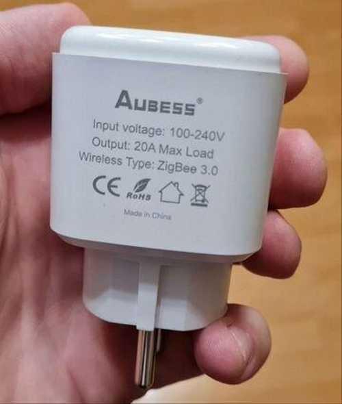 Умная ZigBee розетка Aubess 20A (Tuya) новая