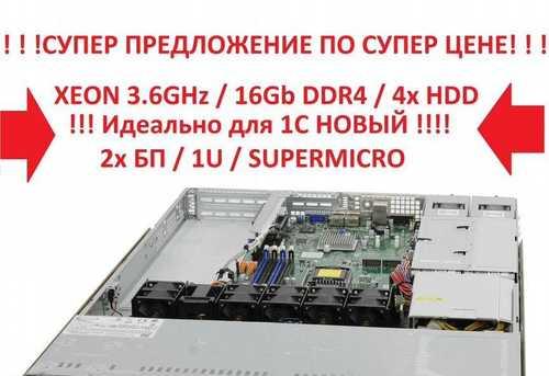 Сервер Xeon E-2234 16Gb 1U Supermicro SYS-5019C-WR