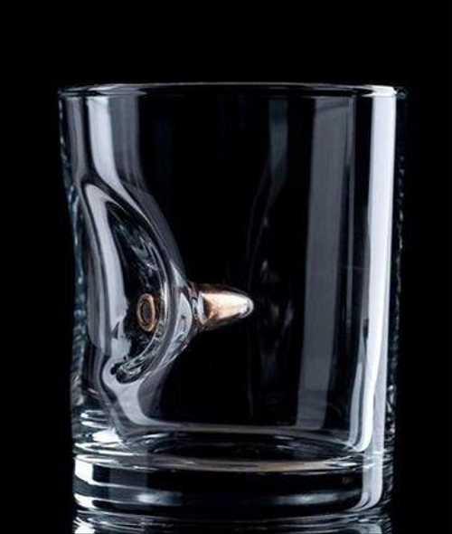 Набор стакан и камни для виски «Военный» с пулей