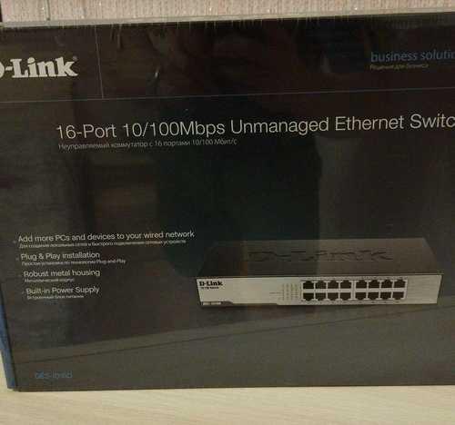 Коммутатор D-Link DES-1016, 16-port 10/100 Mbps