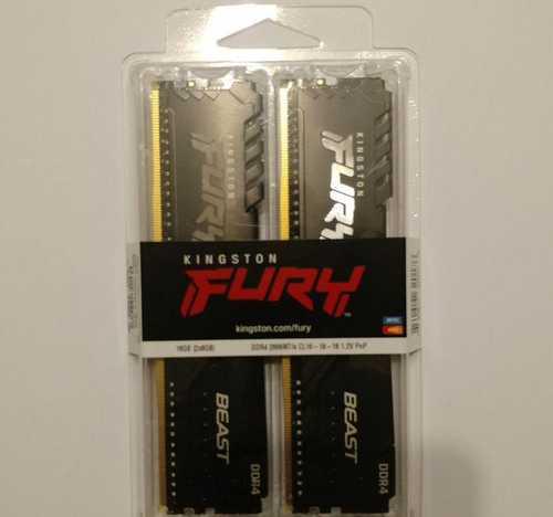 Оперативная память Kingston DDR4 16Gb (2x8Gb) 2666