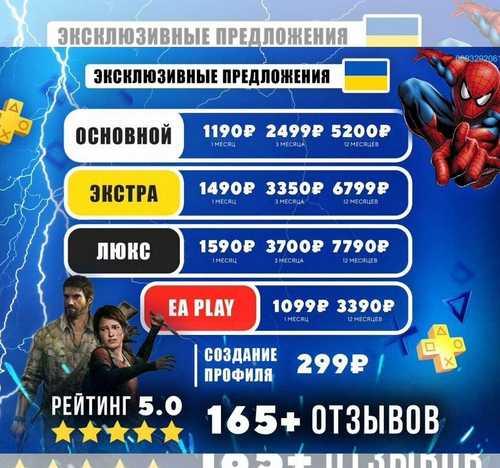 Подписка ps plus РФ delux продление на любой срок (Арт.61511)