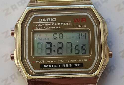 Ретро часы casio Alarm Chrono, золотистые 12111