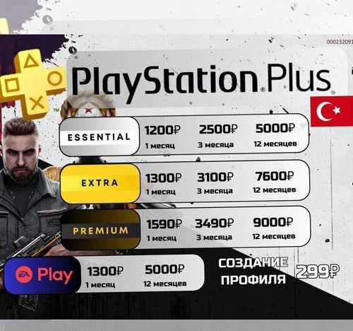 Подписка ps plus турция delux на ps5 ps4 (Арт.51473)