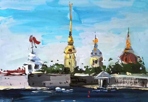 Картина пейзаж Санкт-Петербурга Питер масло холст