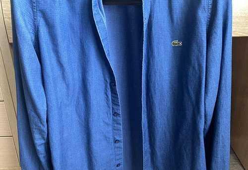 Рубашка мужская Lacoste оригинал синяя