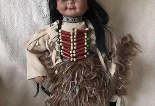 Коллекционная фарфоровая кукла Индианка Индеец