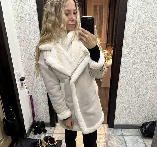Дубленка авиатор удлиненная