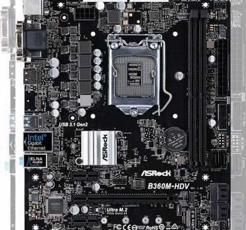 Материнская плата asrock b360m hdv