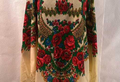 Старинный павловопосадский платок "Маков цвет"