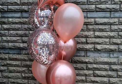 Воздушные шары с гелием композиция сияние розового