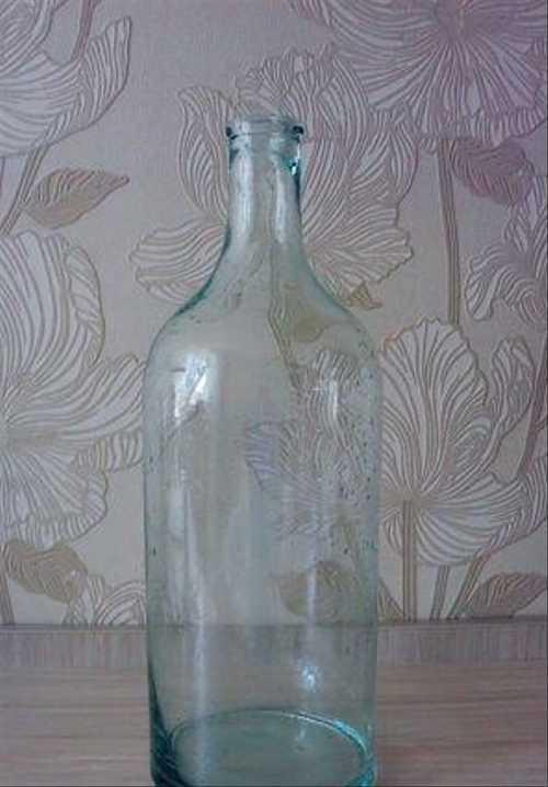 Бутыль стеклянная, старинная, 4 литра