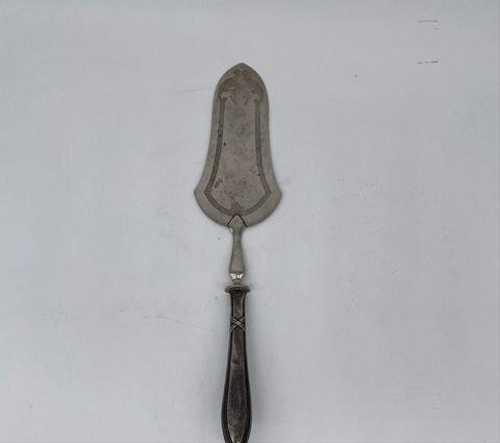 Старинная лопатка для торта, серебряная ручка, 875
