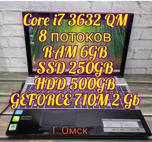 15.6" Acer Aspire V3-571G, Core i7, RAM 6ГБ, 750 ГБ, GeForce 710M 2 ГБ