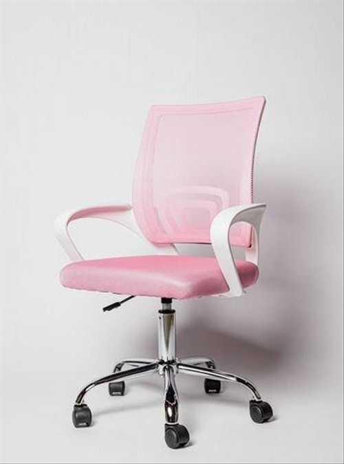 Компьютерное кресло белое/розовое (ко-7166)