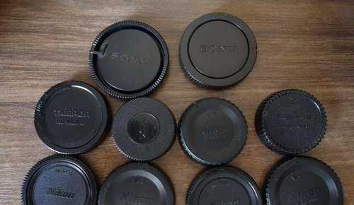 Крышки объектива и заглушки на тушки Nikon Sony