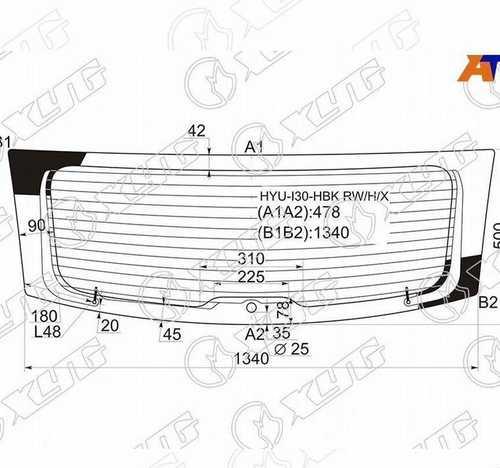 Стекло заднее для Hyundai i30 2007-2012 498687