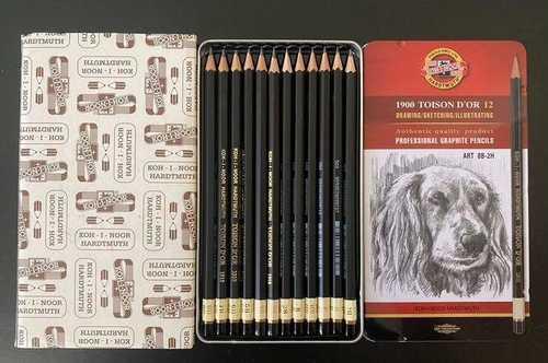 Набор чернографитных профессиональных карандашей