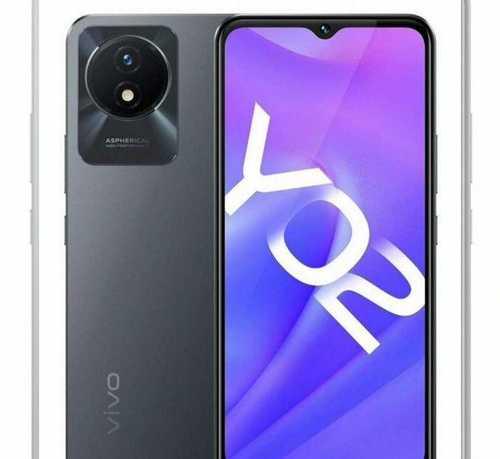 Новый смартфон Vivo Y02 2Gb/32Gb чёрный