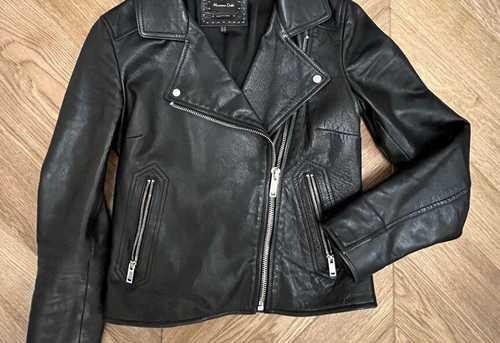 Кожаная куртка косуха женская Massimo Dutti XS