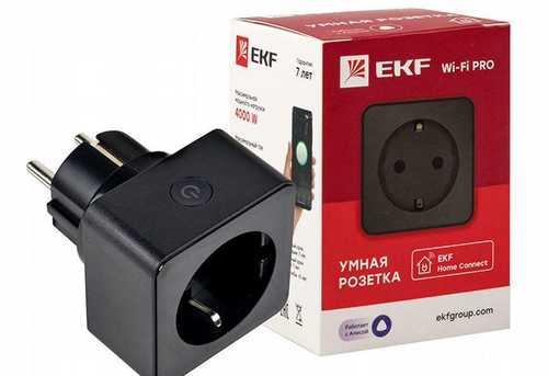 Умная розетка EKF Connect (RCS-2-WF) черная с зазе