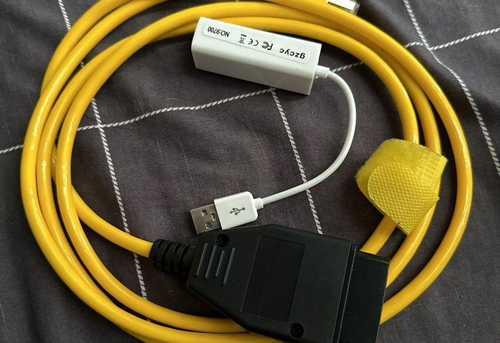 Кабель enet BMW + переходник с RJ45 на usb