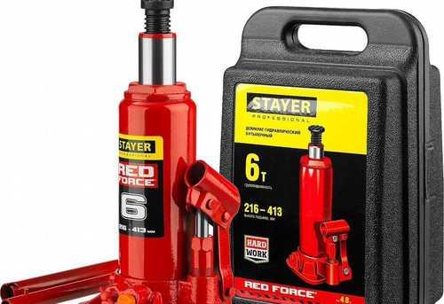 Stayer RED force 6т 216-413мм домкрат бутылочный