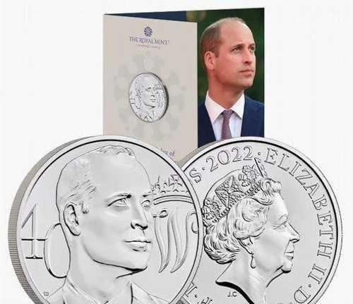 Великобритания 5 фунтов 2022 г., принц Вильям