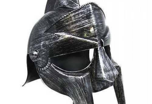 Шлем Гладиатора серебрянный, пластиковый, размера