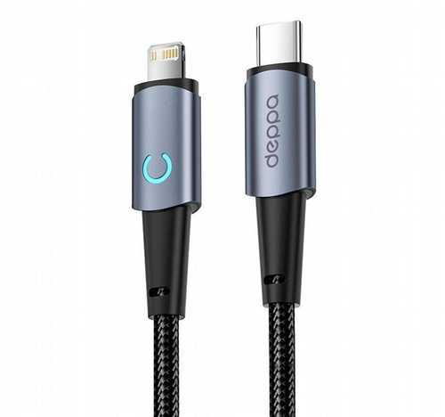 Кабель Deppa Moon USB-C - Lightning 1,2м, серый