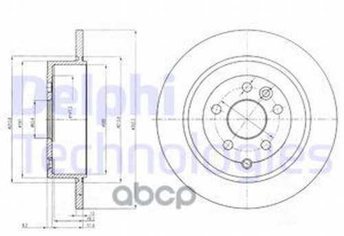 Диск тормозной (2шт в уп) BG4124C BG4124C Delphi
