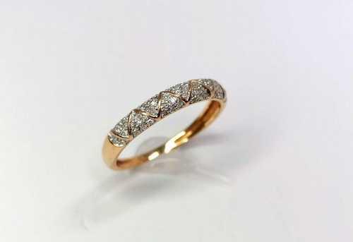 Кольцо золотое с бриллиантами 16 р-р (G113)